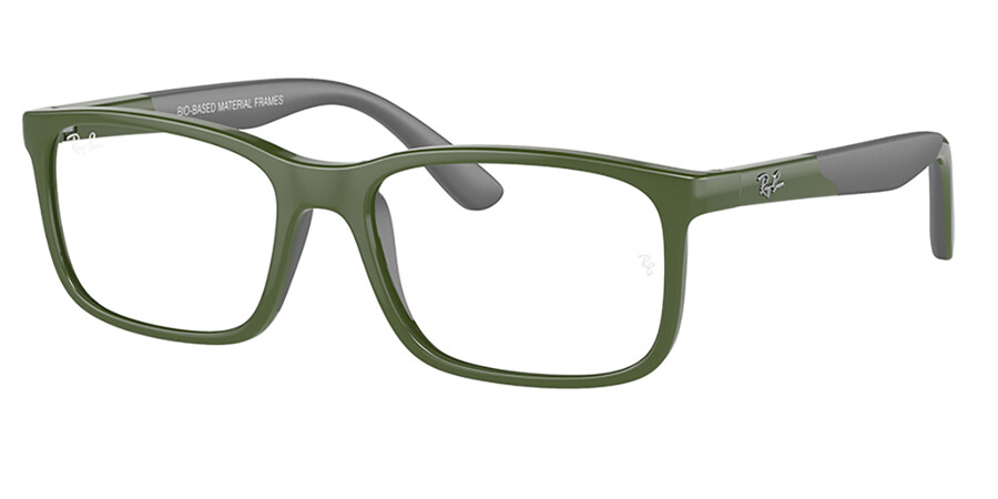 Ray-Ban Kids RY1621F Asian Fit 3932 Rectangle Green on Grey Eyeglasses ...