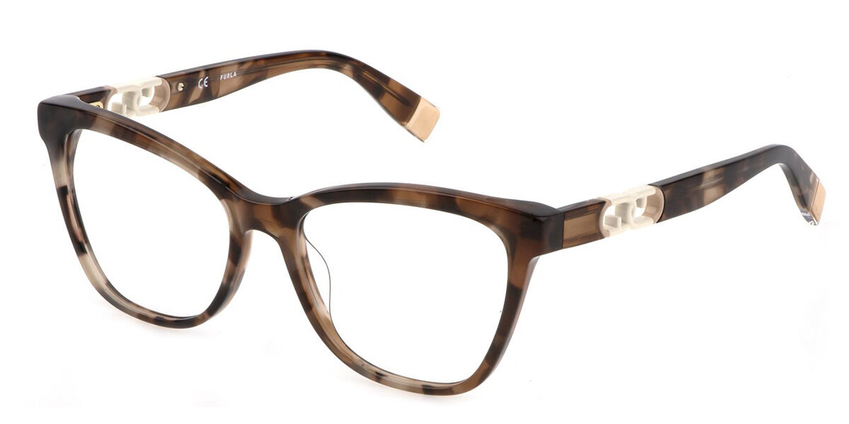 Furla VFU633 0710 Square Lucid Brown Tortoise Eyeglasses ...