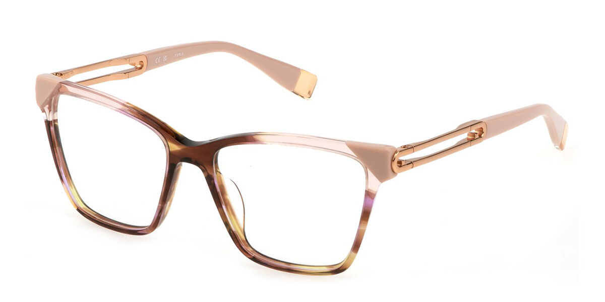 Furla VFU671 0VBL Eyeglasses in Transparent Brown Pink Horn ...