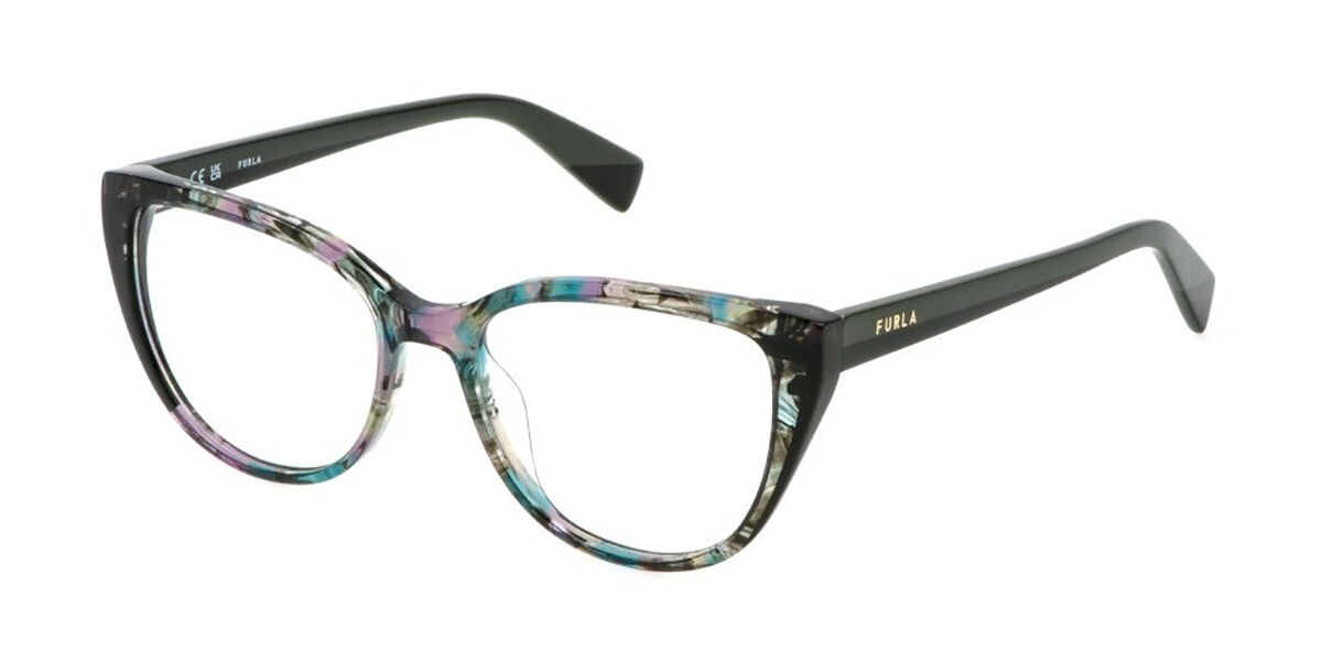 Furla VFU765 05GG Cat Eye Turquoise Blue Purple Fantasy Eyeglasses ...