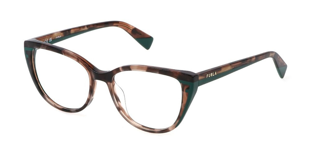 Furla VFU765 0710 Cat Eye Shiny Brown Tortoise Green Eyeglasses ...