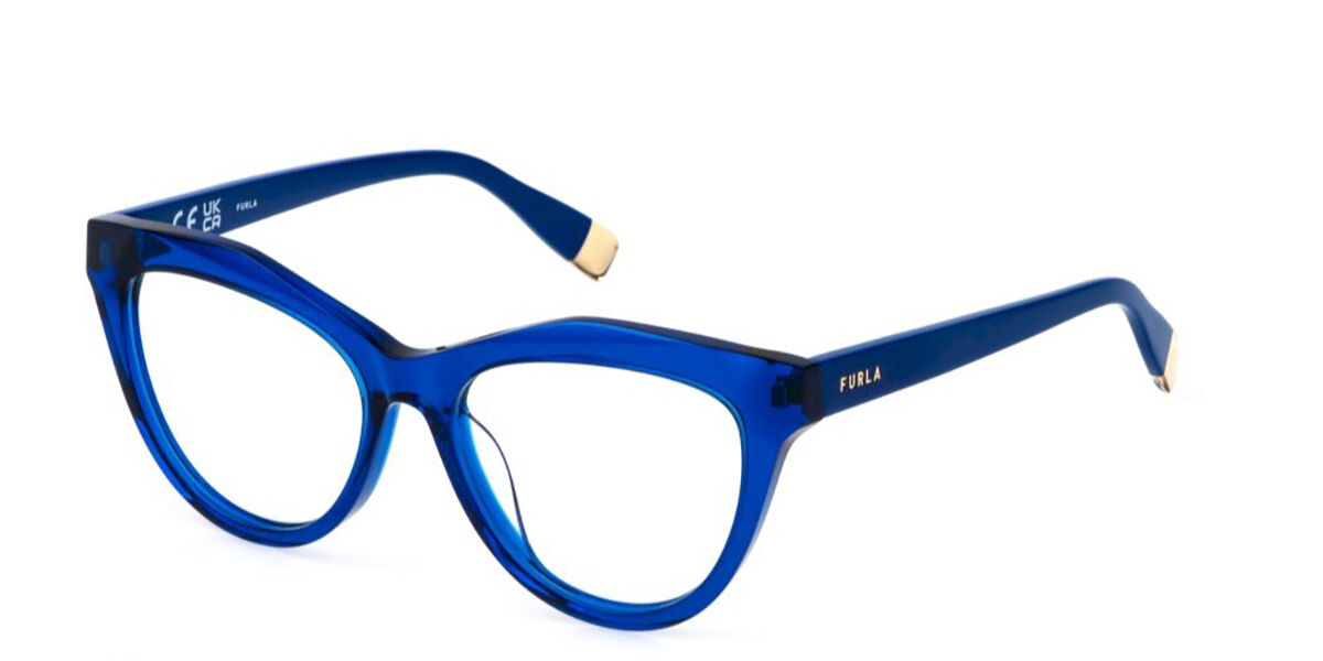 Furla VFU766 0955 Eyeglasses in Transparent Blue | SmartBuyGlasses USA