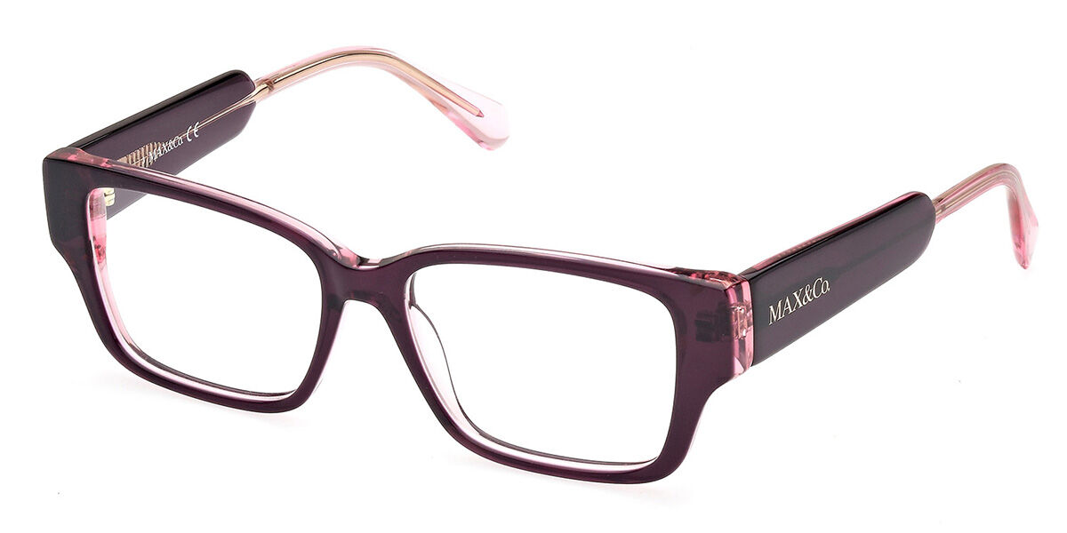 Max & Co. MO5095 083 Rectangle Transparent Purple On Pink Eyeglasses ...