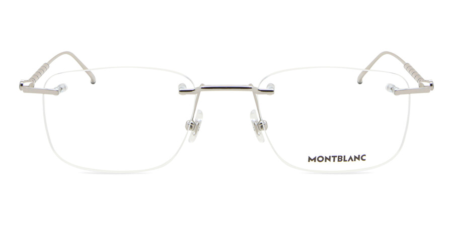 Montblanc MB0215O 002 Eyeglasses in Shiny Silver | SmartBuyGlasses USA