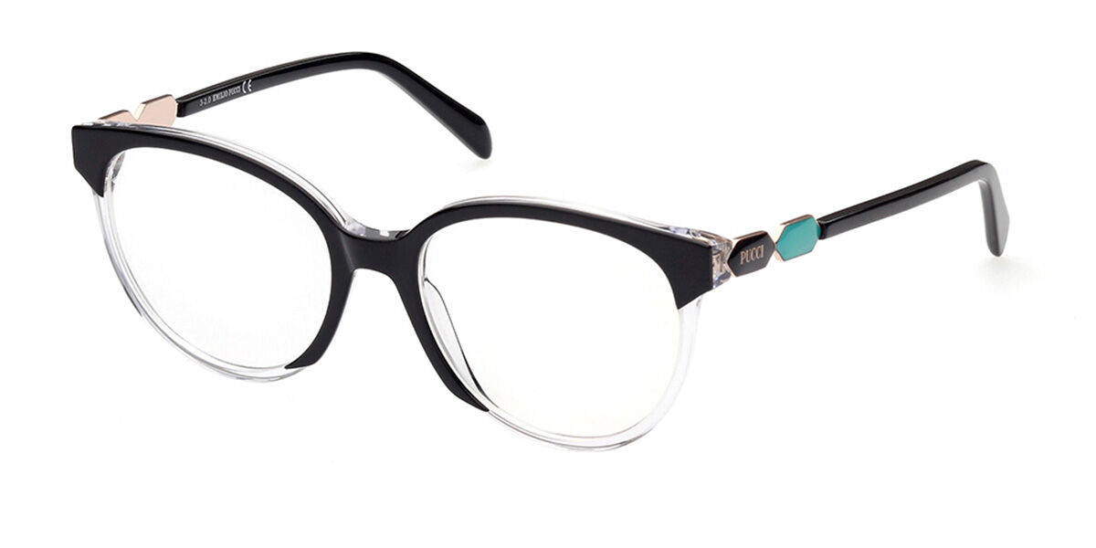 Emilio Pucci EP5184 003 Glasses Black Transparent White ...
