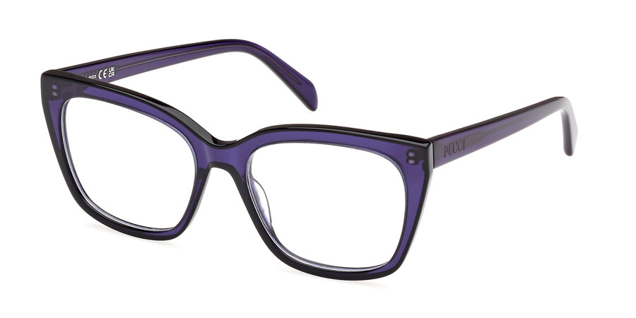 Emilio Pucci EP5251 092 Cat Eye Transparent Purple/Black Eyeglasses ...