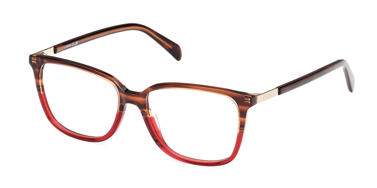 Emilio Pucci EP5253 056 Glasses Striped Tortoise/Transparent Red ...