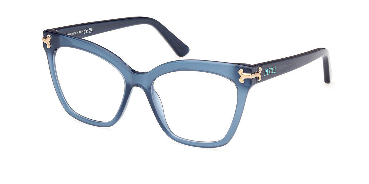 Emilio Pucci EP5235 090 Glasses Transparent Aegean Blue | VisionDirect ...