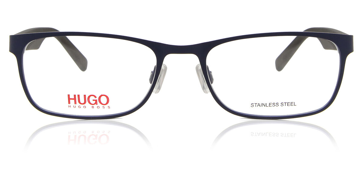 Hugo 0209 4NZ Eyeglasses in Matte Blue Grey | SmartBuyGlasses USA