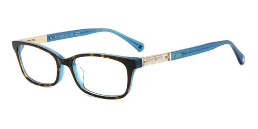 Kate Spade Laurel YAP Eyeglasses in Dark Tortoise On Transparent Teal ...