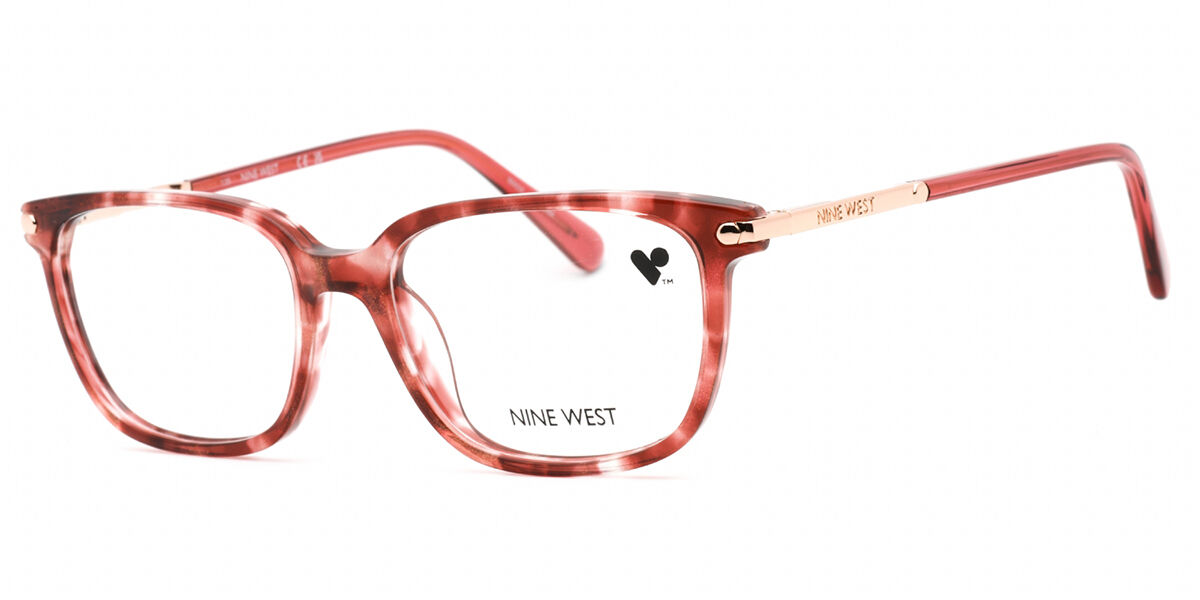 Nine West NW5207 287 Square Iridescent Burgundy Tortoise Eyeglasses ...