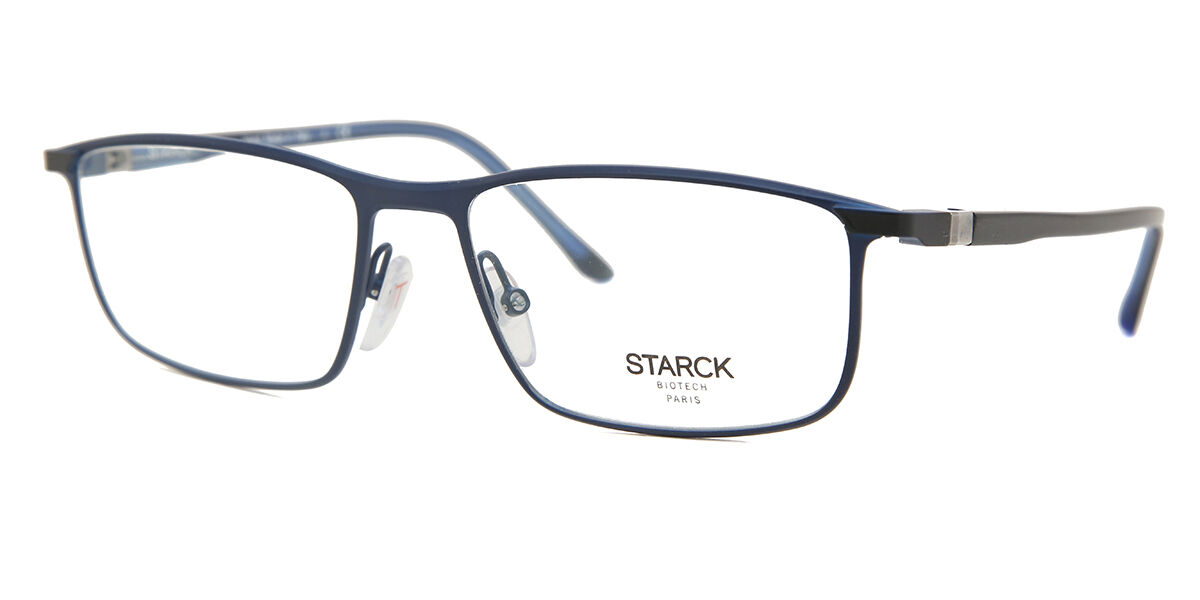 Starck SH2047 0004 Rectangle Matte Blue Black Frame Eyeglasses ...