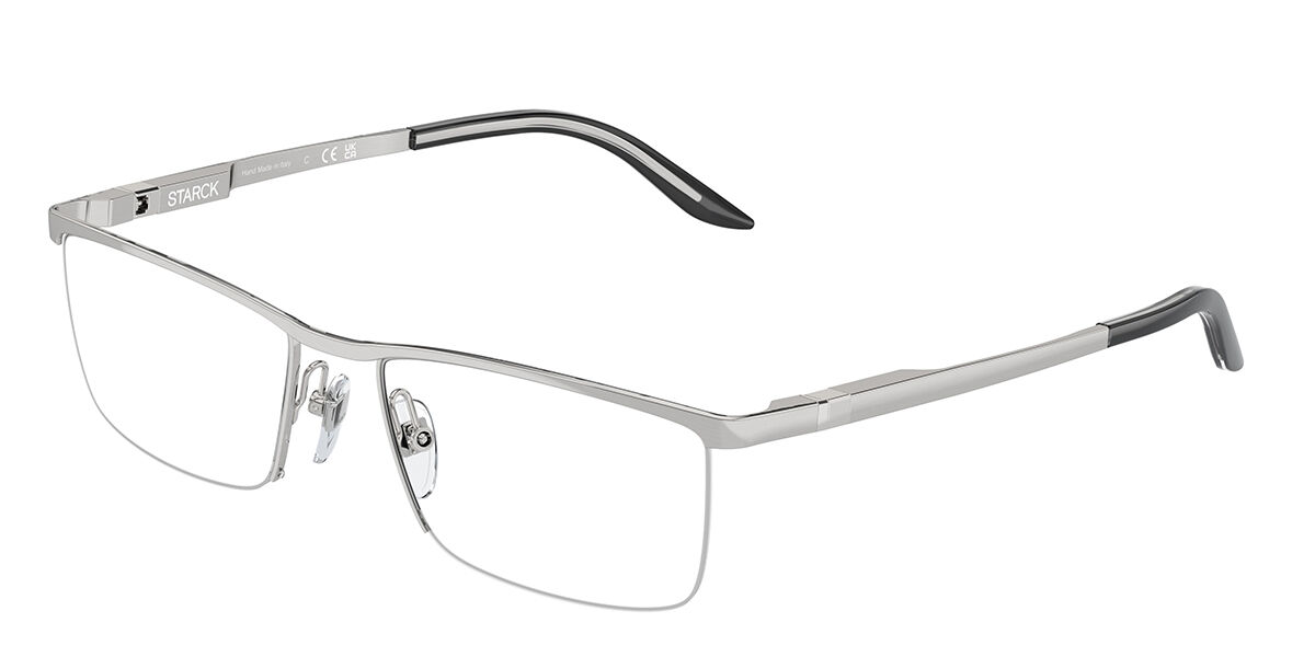 Starck SH2085 0002 Eyeglasses in Brushed Silver | SmartBuyGlasses USA