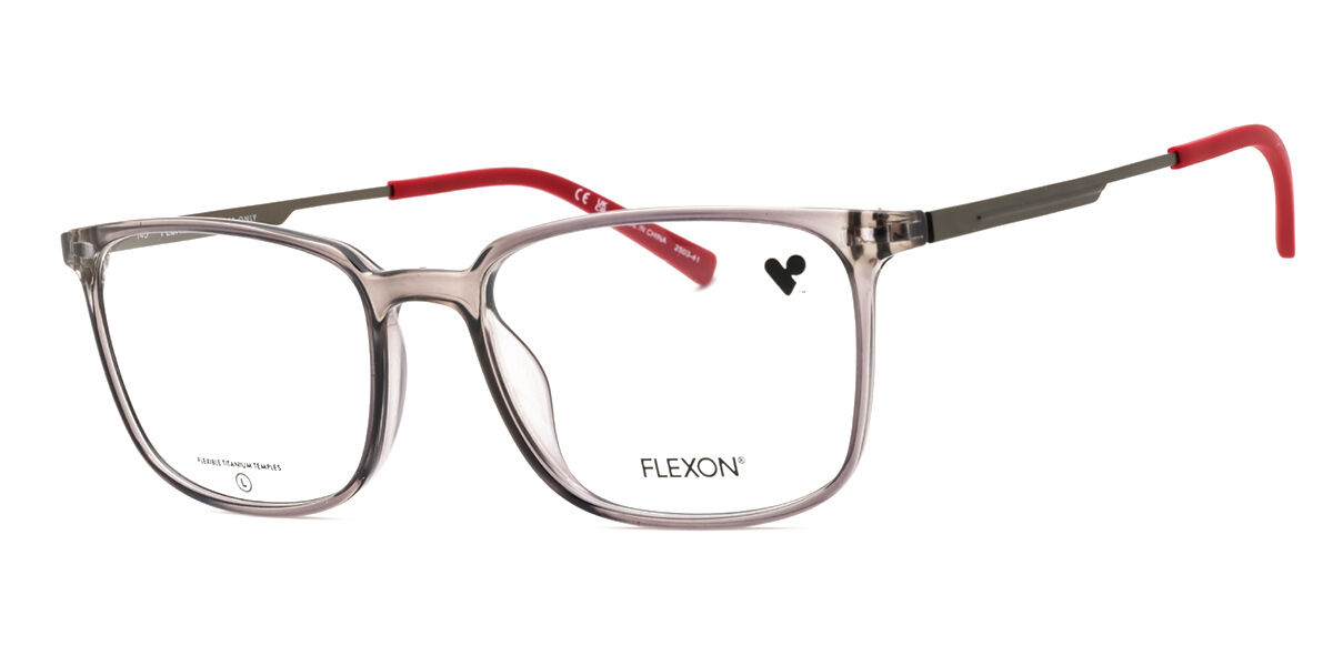 Flexon EP8024 035 Square Transparent Grey Eyeglasses | Vision Direct ...