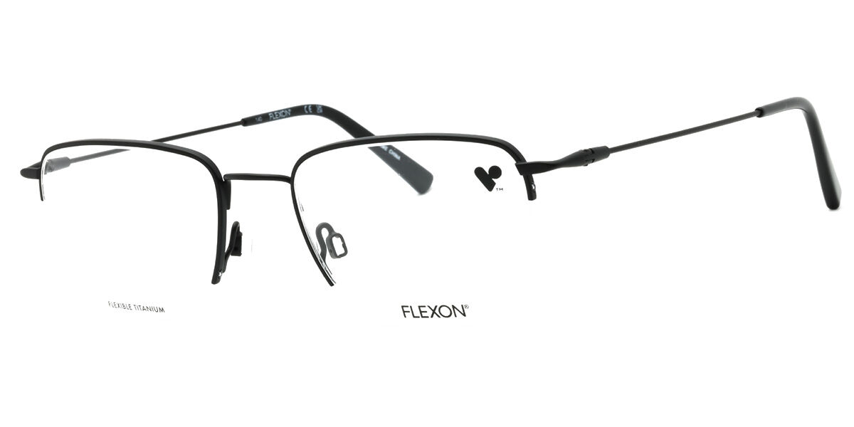 Flexon H6041 001 Rectangle Black Eyeglasses | Vision Direct Australia