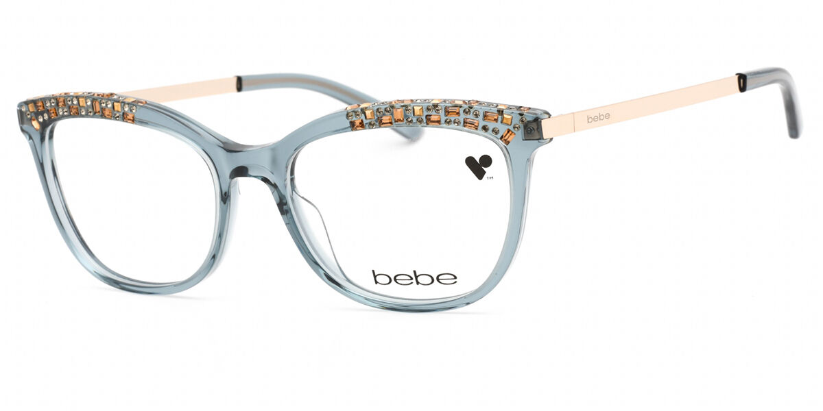 Bebe BB5179 450 Eyeglasses in Transparent Aqua Blue Top Gems ...
