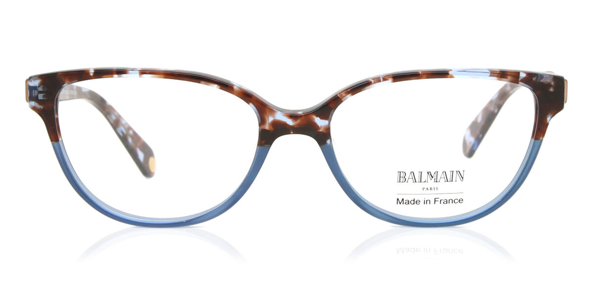 Balmain BL 1054 02 Eyeglasses in Brown Tortoise/Transparent Blue | SmartBuyGlasses USA