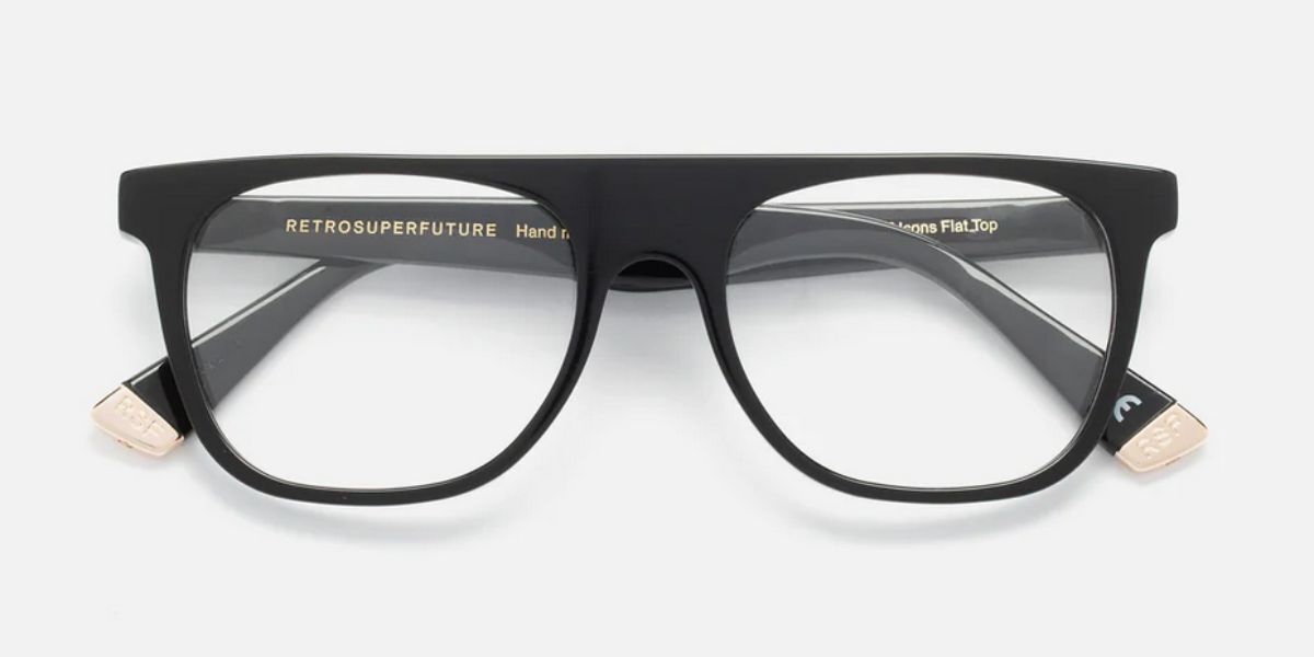 Retrosuperfuture FLAT TOP OPTICAL NERO L 3X9 Eyeglasses in Black | SmartBuyGlasses USA
