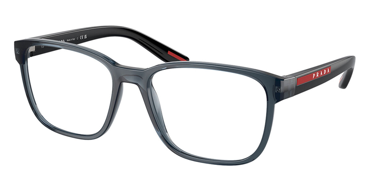 Prada Linea Rossa PS06PV CZH1O1 Eyeglasses in Transparent Blue ...