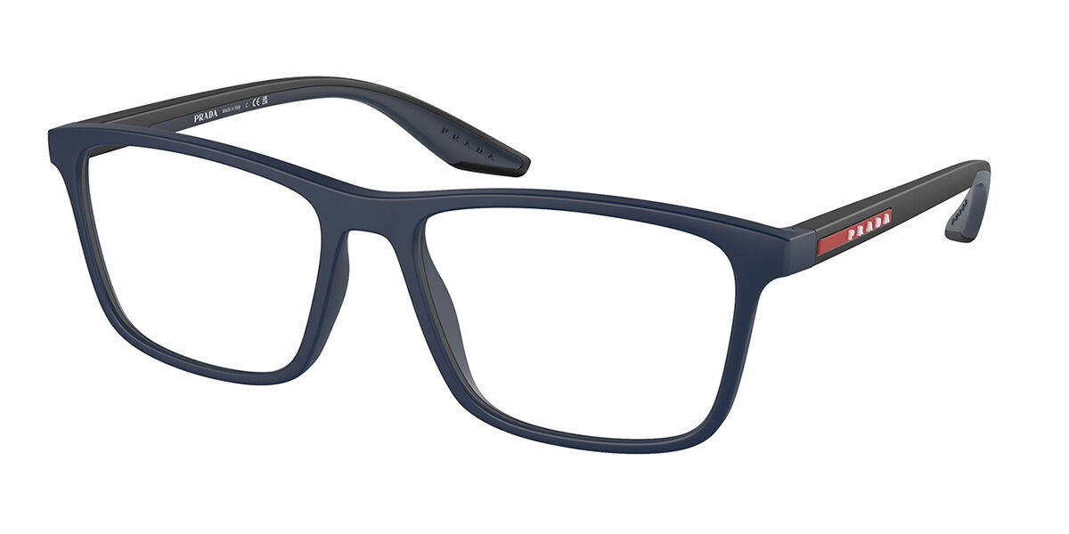 Prada Linea Rossa PS01QV TFY1O1 Rectangle Rubber Blue Frame Eyeglasses ...