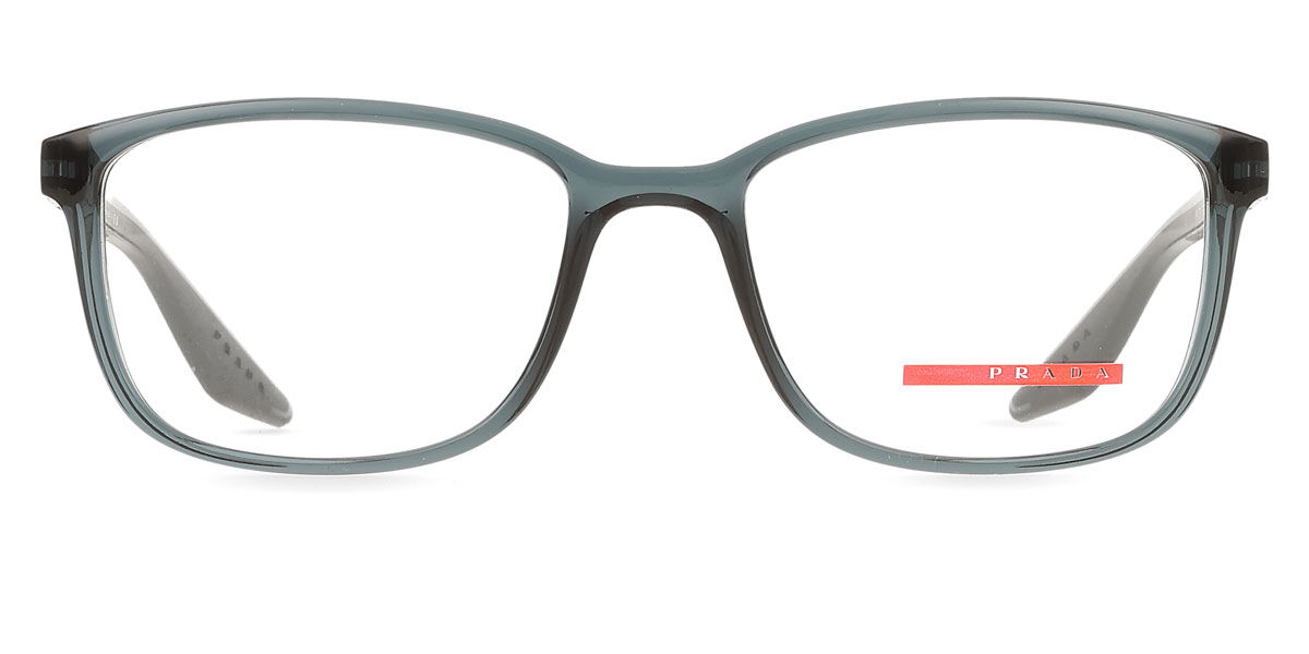 Prada Linea Rossa PS 07RV CZH1O1 Rectangle Transparent Blue Eyeglasses ...