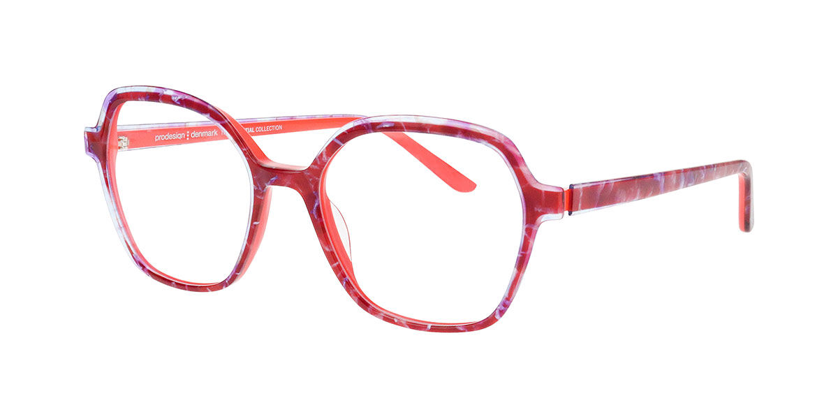 Prodesign Clear 4 4024 Square Demi Marble Red Eyeglasses | Vision ...