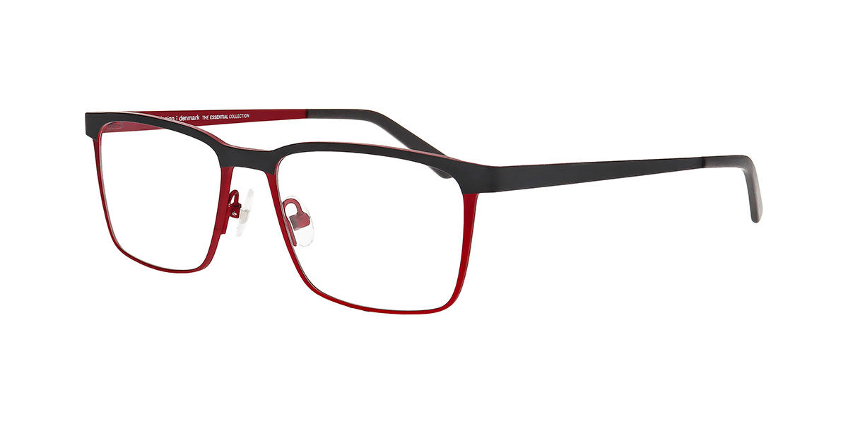 Prodesign Divide 3 4021 Square Matte Red/Black Eyeglasses ...
