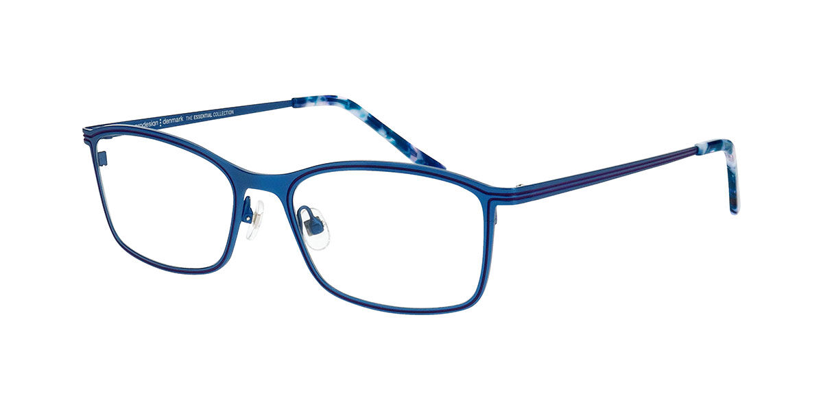 Prodesign Lined 1 9021 Rectangle Matte Blue Eyeglasses | SmartBuyGlasses ID