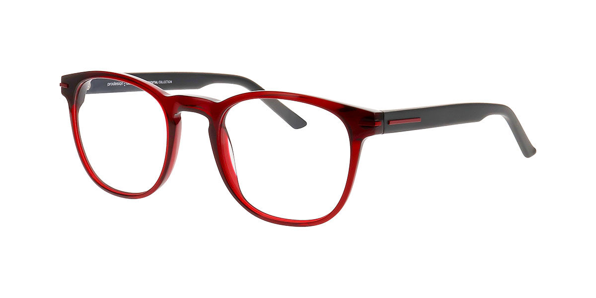 Prodesign Strike 1 4025 Oval Transparent Medium Red Eyeglasses | Vision ...