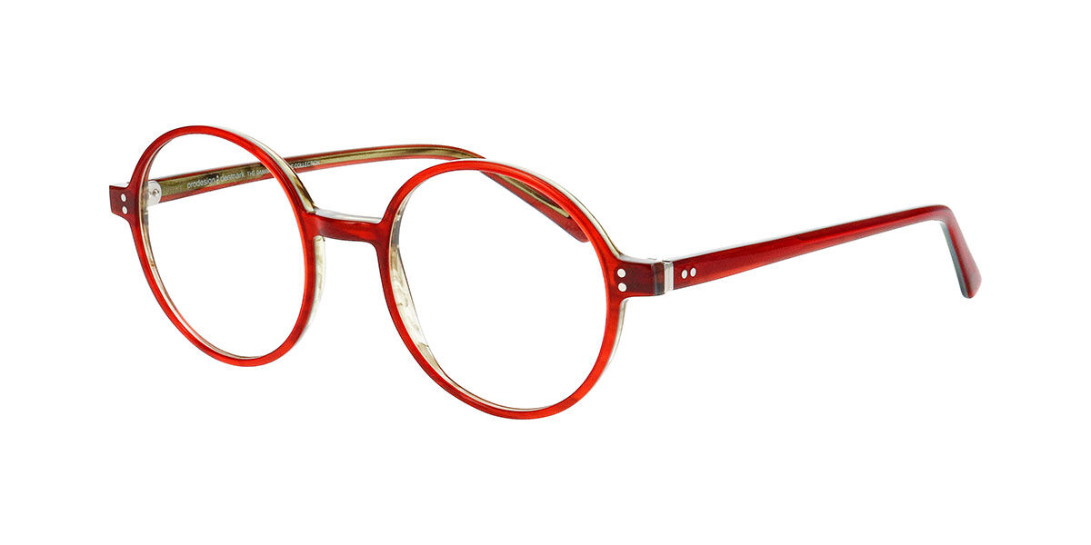Prodesign Thin 1 4025 Ronde Transparent Medium Red lunettes ...