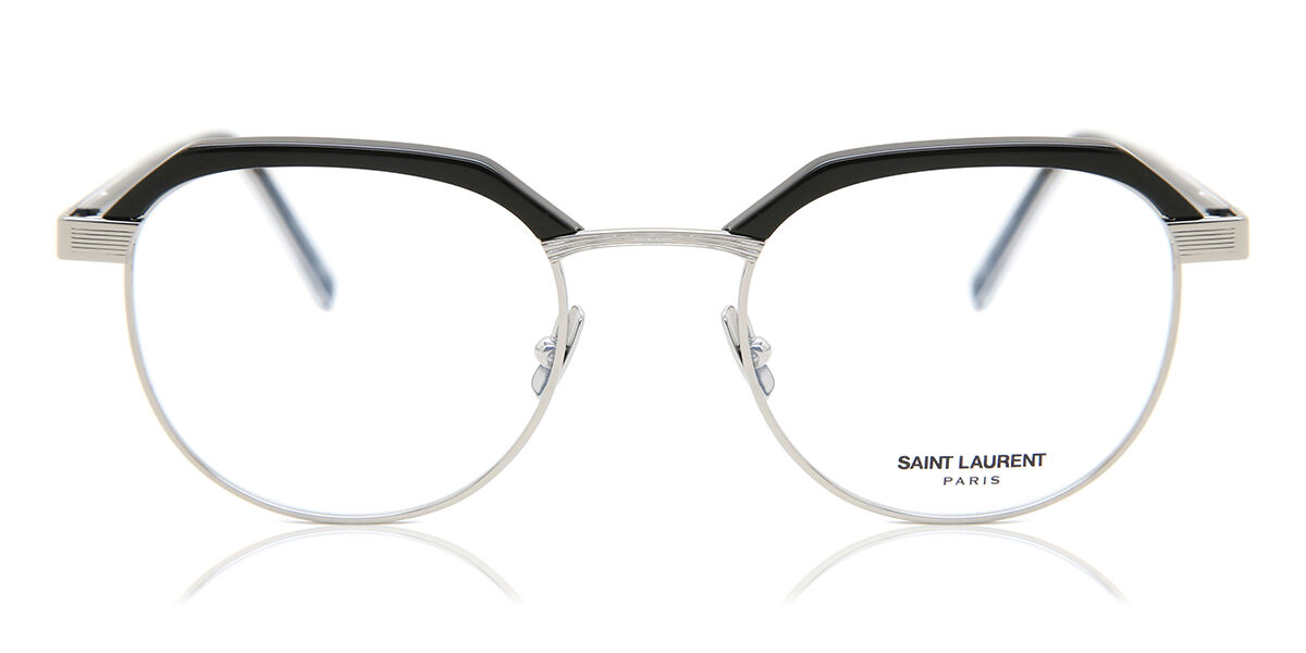 Saint Laurent SL 124 001 Eyeglasses in Silver | SmartBuyGlasses USA