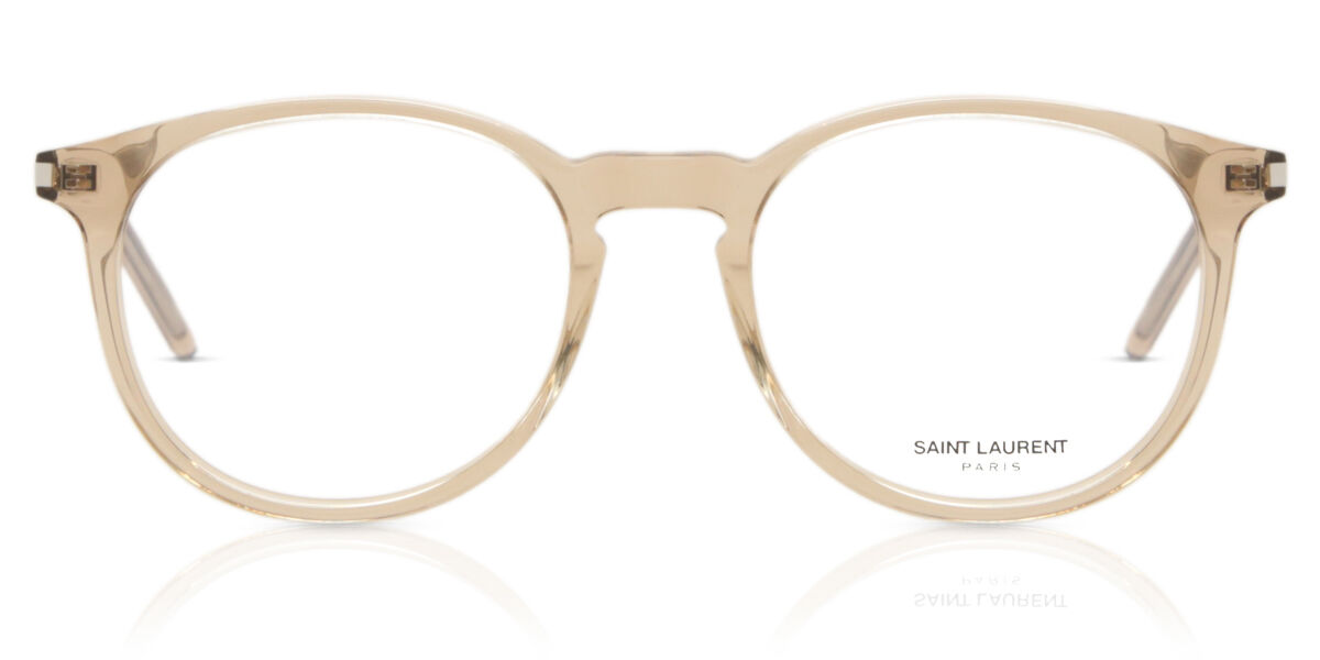 Saint Laurent SL 106 013 Eyeglasses in Transparent Brown ...