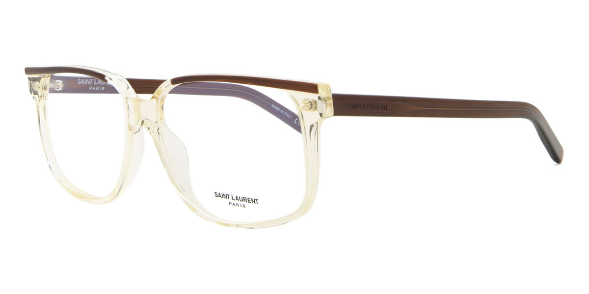 Saint Laurent SL 599 OPT 004 Eyeglasses in Transparent Yellow Brown ...