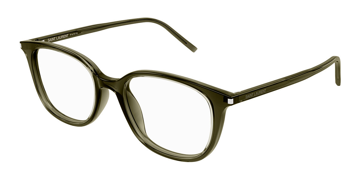 Saint Laurent SL 644/F Asian Fit 005 Eyeglasses in Transparent Olive ...