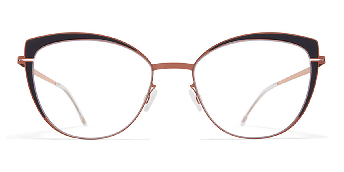 Mykita Kelsey 552 Eyeglasses in Shiny Copper Brown Jet Black Two-tone | SmartBuyGlasses USA
