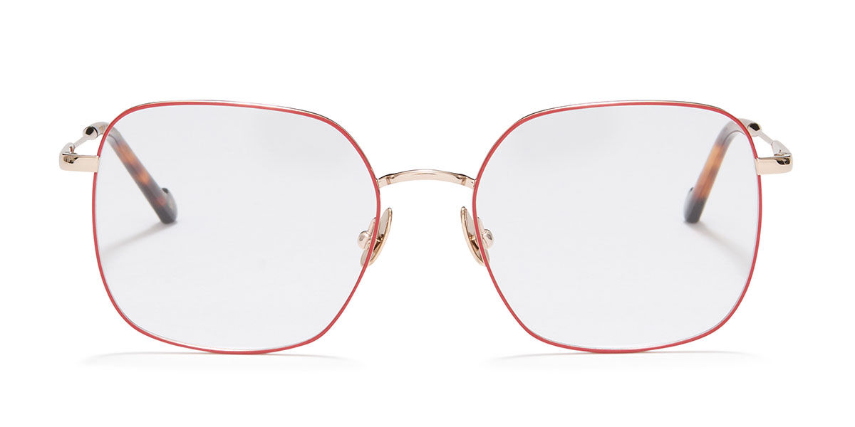 Sunday Somewhere LILY C2 Square Red/Gold Frame Eyeglasses ...