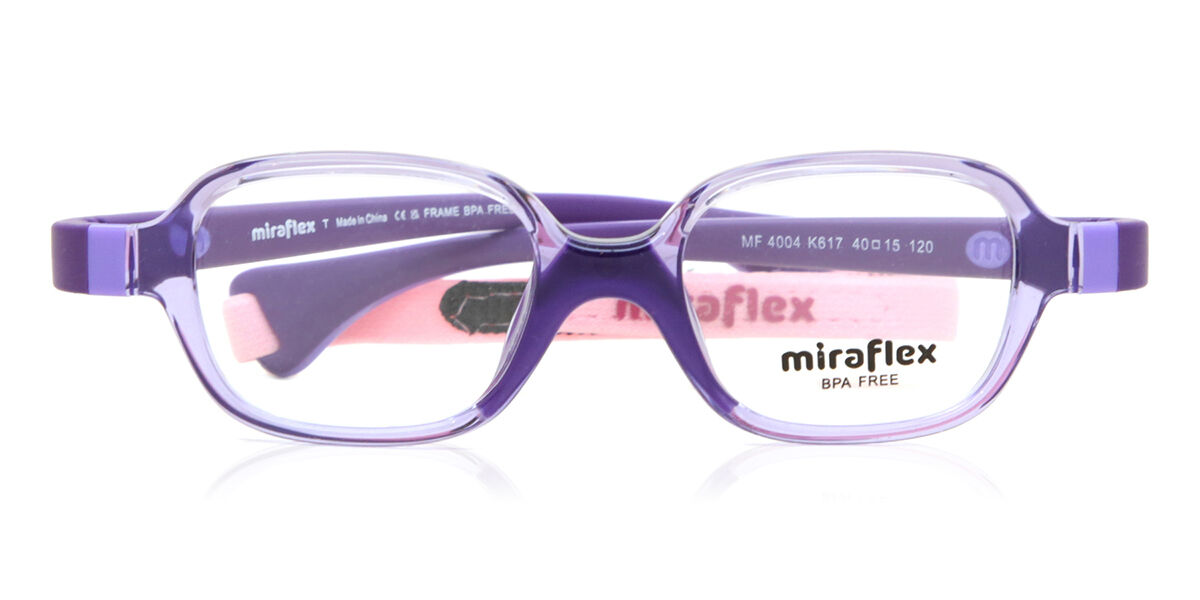 Miraflex MF4004 Kids K617 Square Transparent Lilac Eyeglasses | Vision ...