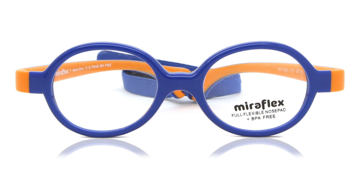 Miraflex MF4008 Kids L133 Eyeglasses in Blue Orange | SmartBuyGlasses USA