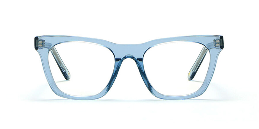 L.G.R Cecile 5668 Square Transparent Icy Blue Frame Eyeglasses ...