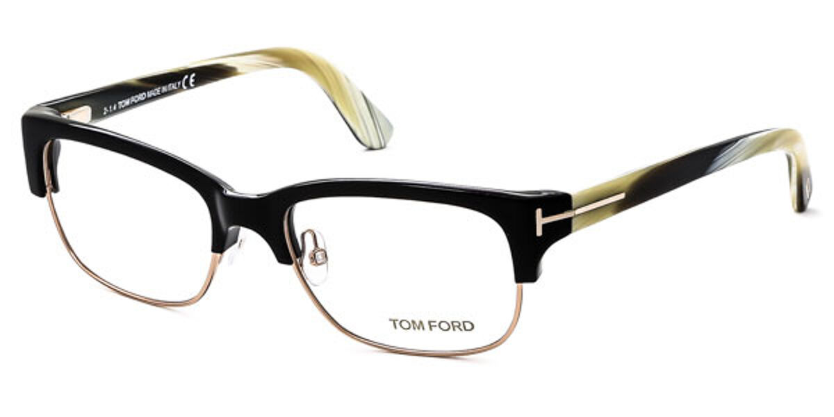 Tom Ford FT5307 001 Glasses Shiny Black Gold White | VisionDirect Australia