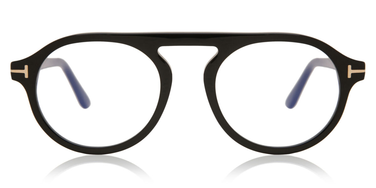 Tom Ford FT5534-B Blue-Light Block 001 Eyeglasses in Shiny Black ...