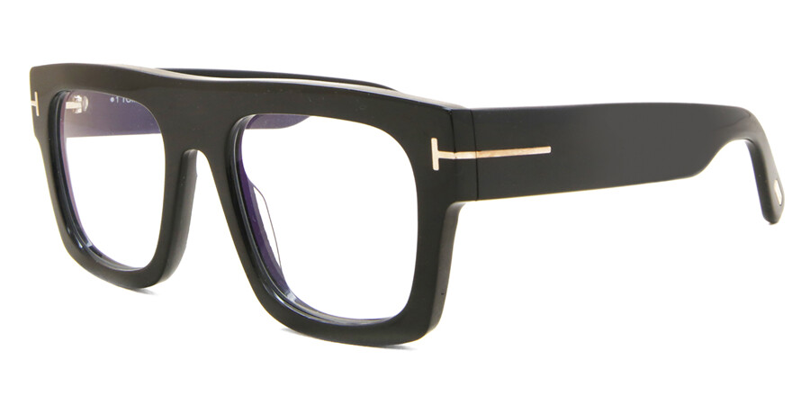 Tom Ford FT5634-B 001 Blue-Light Block Square Shiny Black Eyeglasses ...