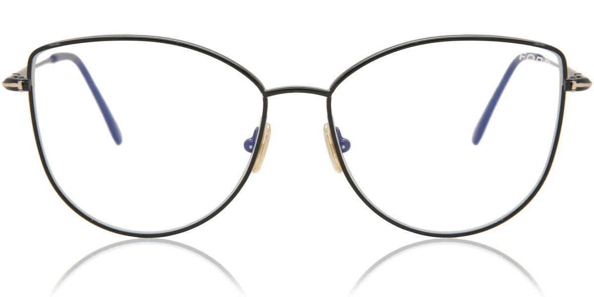 Óculos de Grau Tom Ford FT5667-B Blue-Light Block 028 Dourado ...