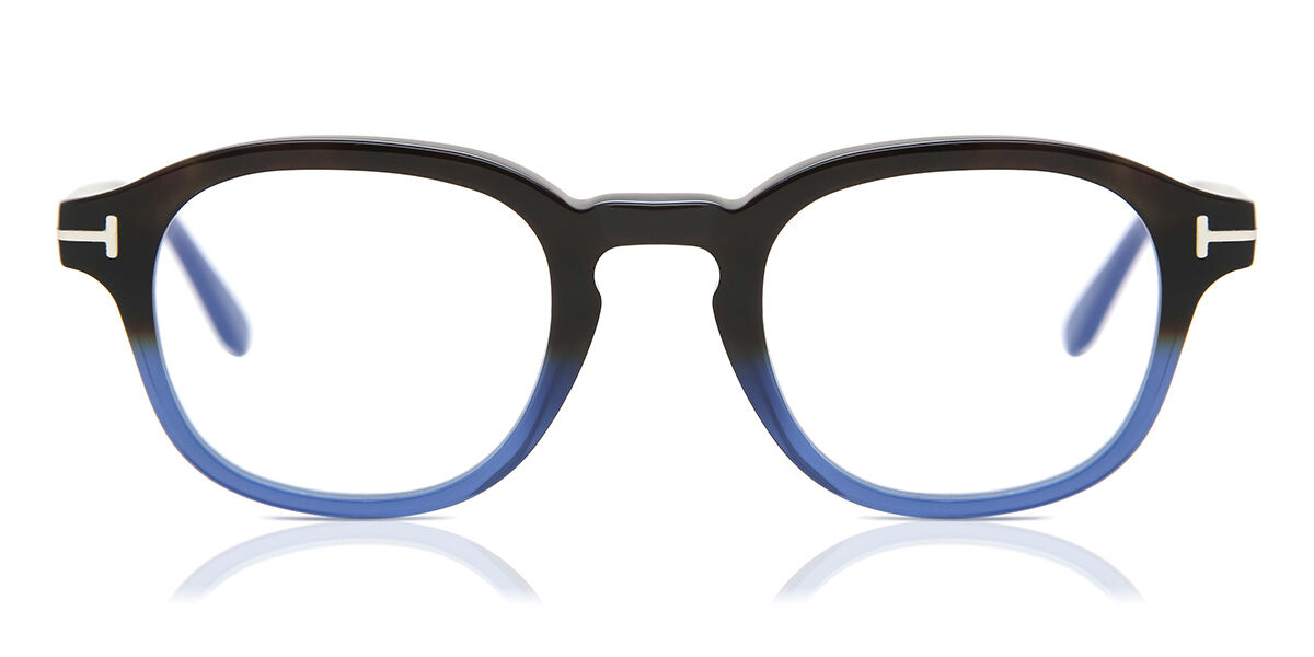 Tom Ford FT5698-B Blue-Light Block 055 Eyeglasses in Blue Tortoise ...