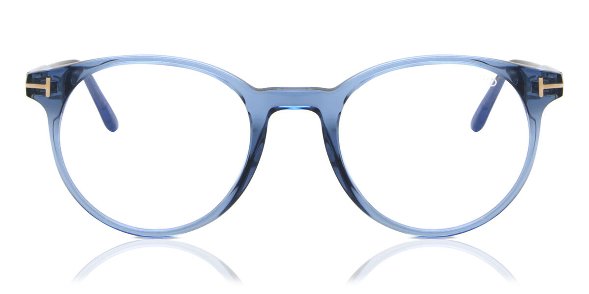 Tom Ford FT5695-B Blue-Light Block 090 Eyeglasses in Transparent Shiny ...