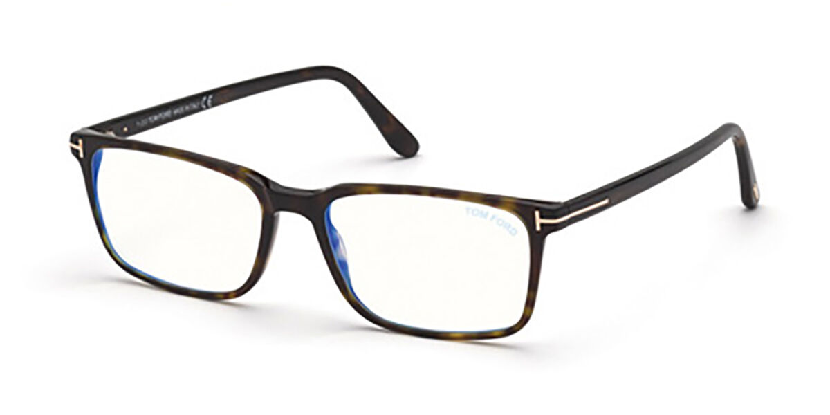 Tom Ford FT5735-B Blue-Light Block 052 Eyeglasses in Dark Havana ...