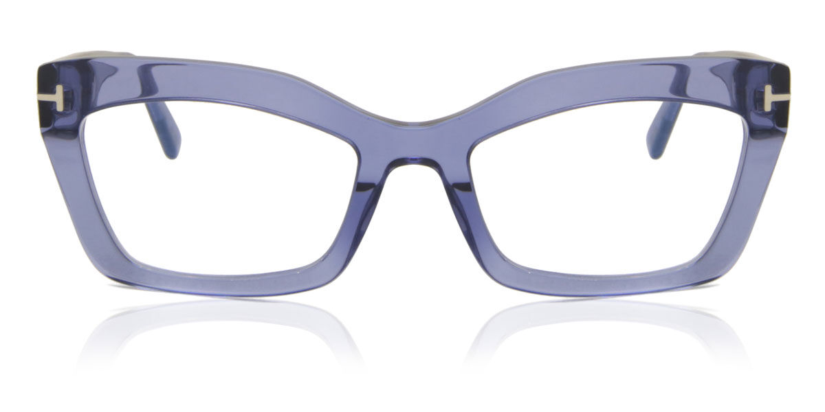 Tom Ford FT5766-B Blue-Light Block 078 Eyeglasses in Transparent Purple ...