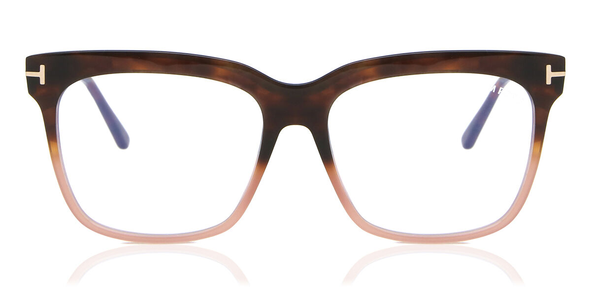 Tom Ford FT5768-B Blue-Light Block 055 Glasses Colorful Tortoise ...