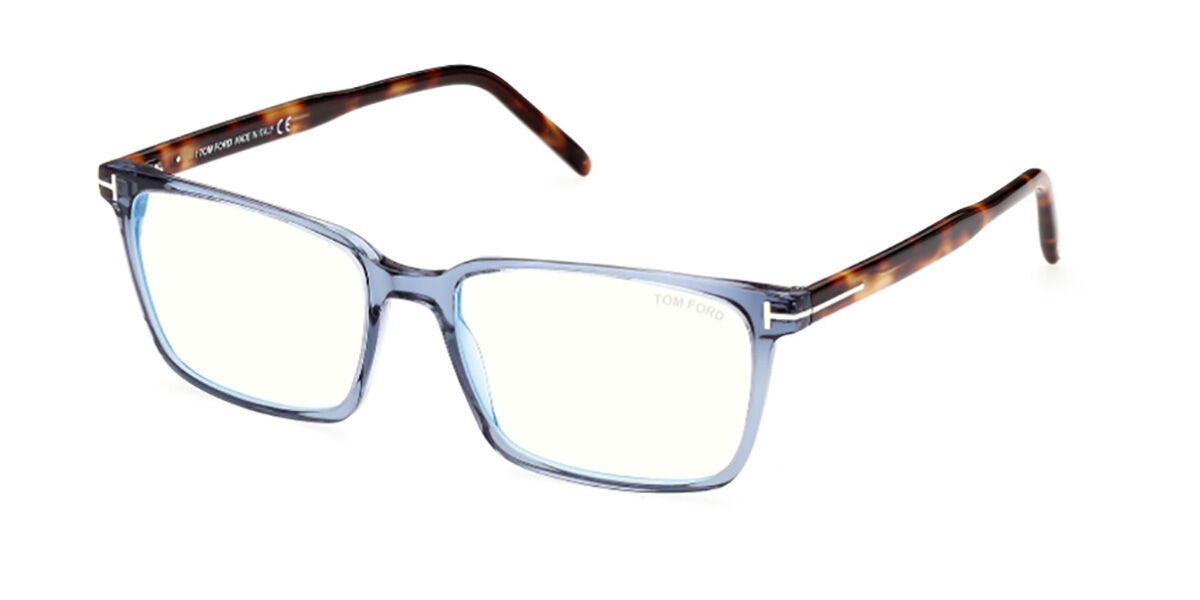 Tom Ford FT5802-B Blue-Light Block 090 Eyeglasses in Transparent Blue ...