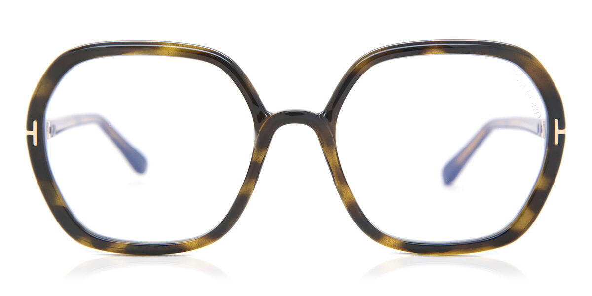 Tom Ford FT5814-B Blue-Light Block 052 Eyeglasses in Dark Havana ...
